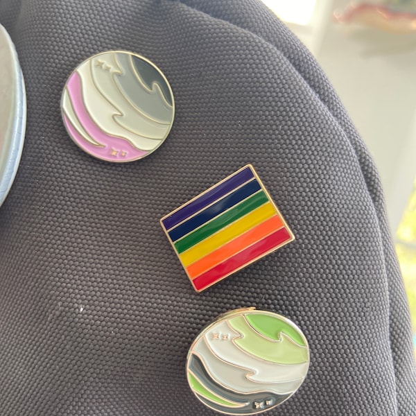 Asexual Pastel Planet Enamel Pin | Ace Pride Aroace Gift Subtle Pins ...