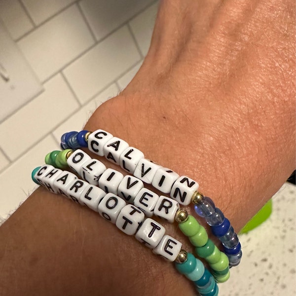 Custom Beaded Word Bracelet, Words of Affirmation, Expression Bracelets ...
