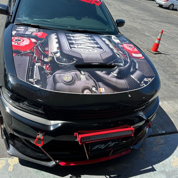 Engine V8 Car Hood Wrap, Car Hood Decal, Car Hood Sticker, Hood Wrap ...