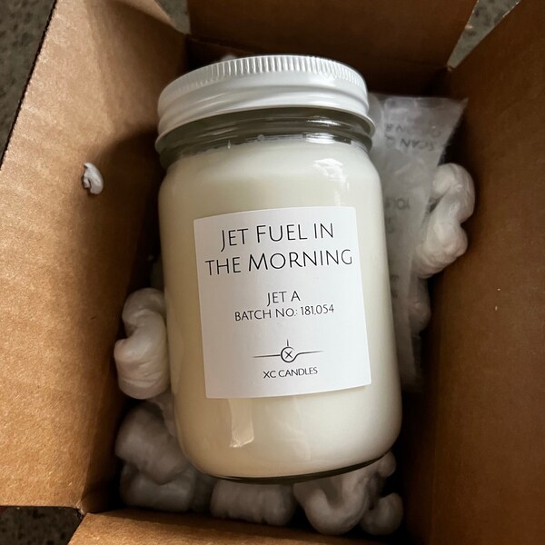 JET FUEL in the MORNING — Airplane Candle, Jet Fuel Candle, Pilot Gift ...
