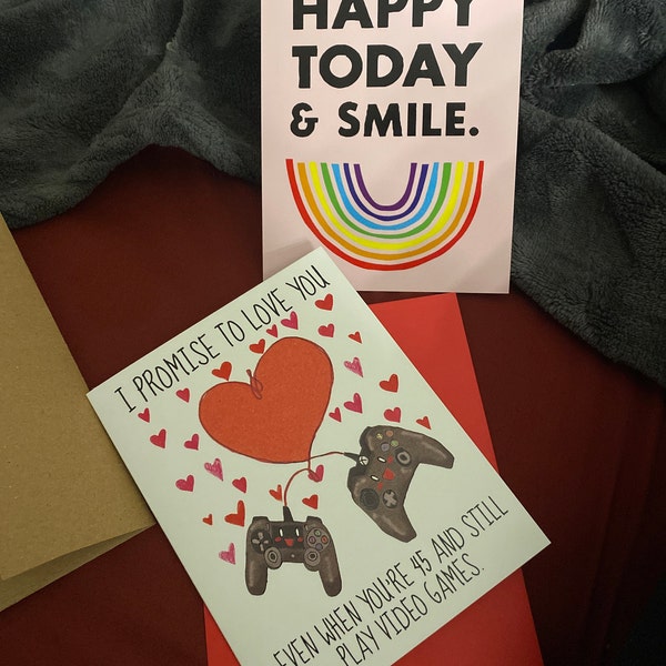 Cute Love Card for Video Game Lovers, Happy Anniversary Card, Love ...