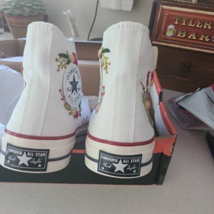 Converse Custom Floral Embroidery / Converse Custom Name / Gift for ...