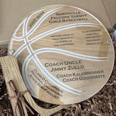 Personalized Wood Acrylic Basketball Coach Gift Plaque With Coach and ...