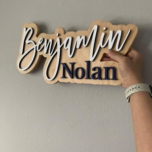 Custom Wooden Outlined Name Sign for Nursery - Etsy