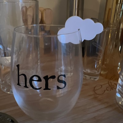 10 Cloud Glass Charm Head in the Cloud Drink Topper Glass Drink Tag - Etsy