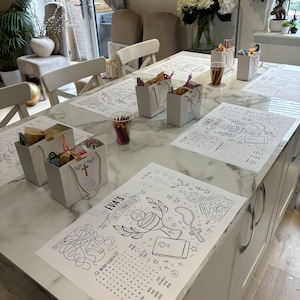 Pizza Coloring Placemat, Pizza Party, Personalized, Digital File ...