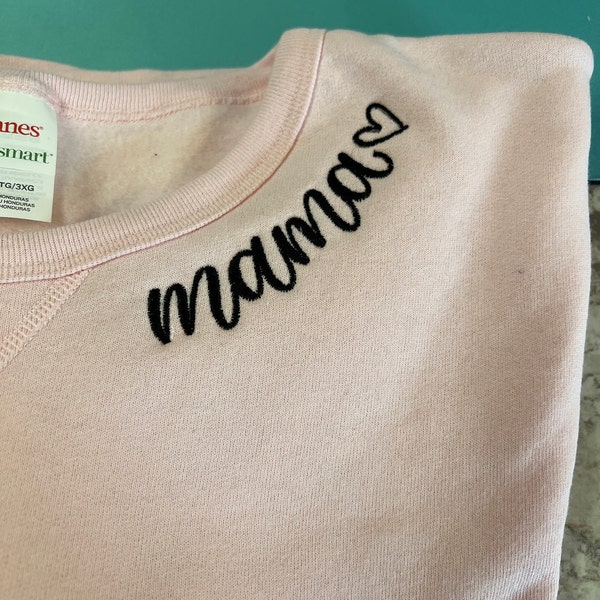 Curved Mama Machine Embroidery Design. 4 Sizes. Mama Collar Embroidery ...