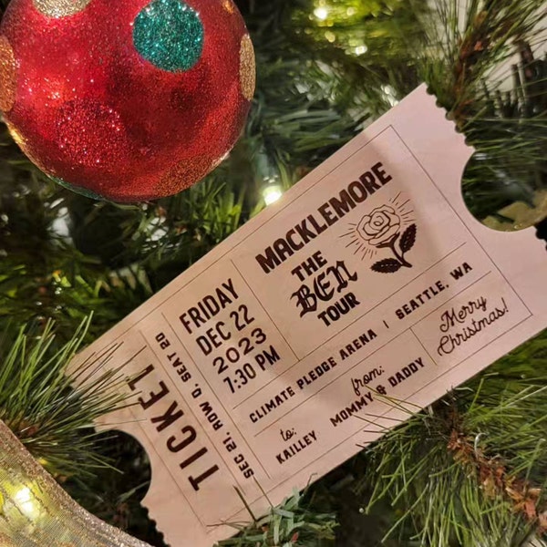 Custom Wood Engraved Event Ticket / Experience Gift / Concert Ticket ...