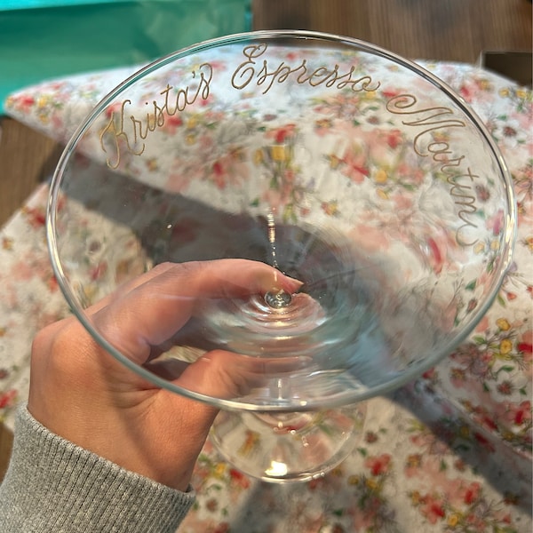 Calligraphy Engraved Martini Glass Personalized Housewarming Gift New ...