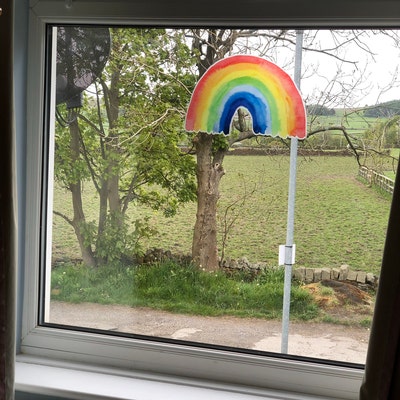 Watercolour Rainbow Window Sticker, Rainbow Window Decal, Rainbow Room ...