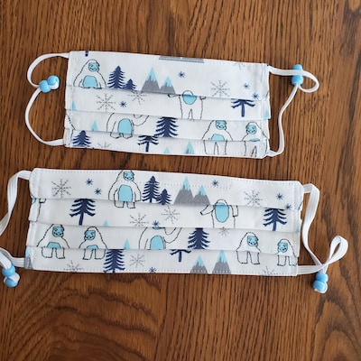 Yeti Fabric Yeti Christmas Winter Snow Fabric White and Blue by Andrea ...