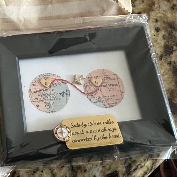 Long Distance Gift, Two Maps in One, Custom Map Gift, Maps in Frame ...