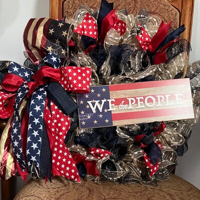 Patriotic Ribbon Red Natural and Blue Ric Rac Ribbon Wired - Etsy