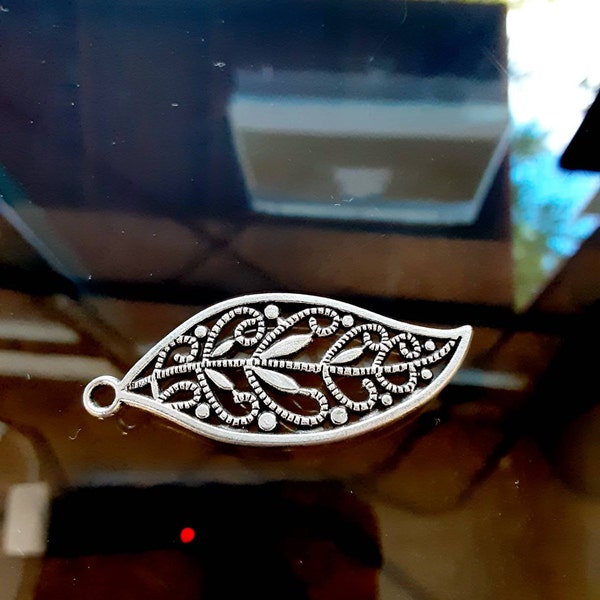 15pcs Large Leaf Charm Tree Leaves Charms Antique Silver Tone 43x17mm ...
