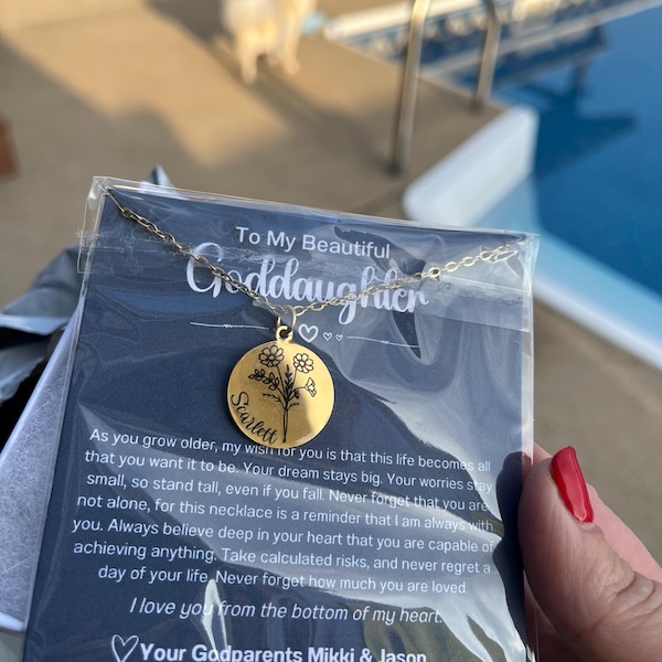 Goddaughter Necklace Personalized, Gifts From Godmother Godfather ...