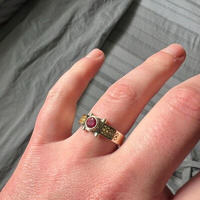 Ruby Mens Solitaire Ring in Gold, Mens Wedding Band Ring, Gold Pinky ...