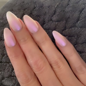 White Slanted French Nails Press on Nail French Tip Nails - Etsy