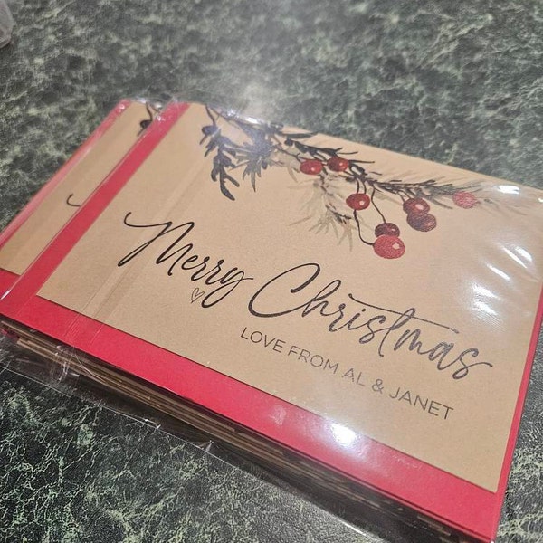 Merry Christmas Cards, Rustic Holiday, Personalized Christmas, Custom ...