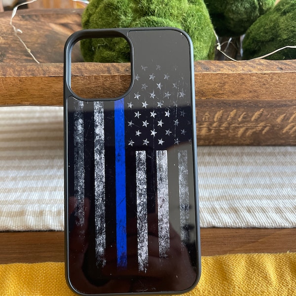 Thin Blue Line iPhone Case,police Flag Phone Case Cover, iPhone 17 16 ...