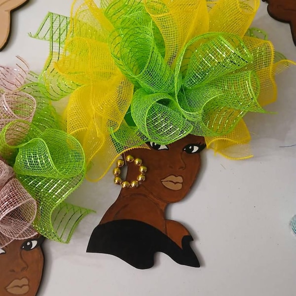 Diva Shaved Side Wood Sign, Afro Wreath Attachment, Wood Blank, Door ...