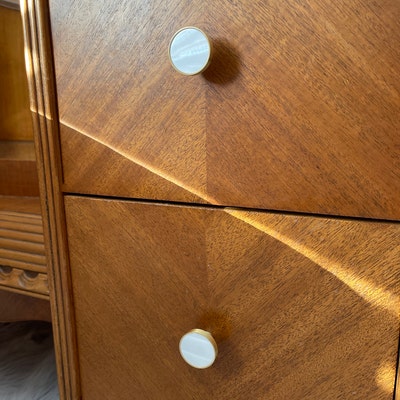 Mid-century Modern Solid Brass Cabinet Knob in Brushed Brass Gold for ...