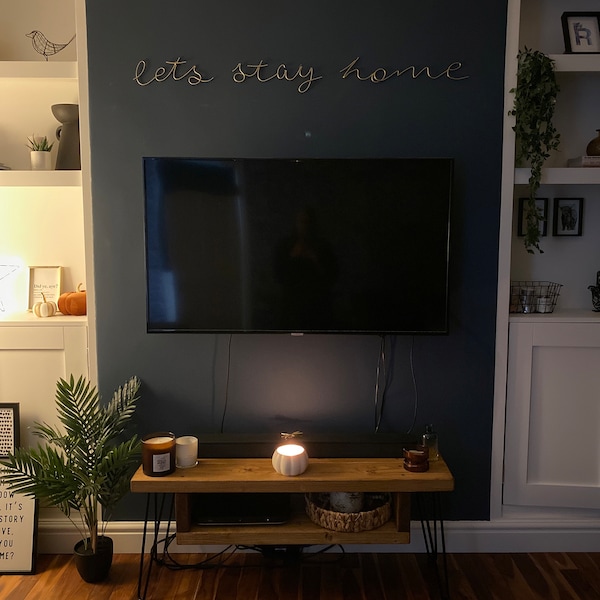 Handmade Rustic Pine TV Stand With Hairpin Legs - Etsy UK