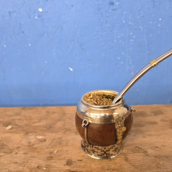 Mate Set, Leather Imperial Mate Cup, Flavoured Yerba Mate, Argentine ...
