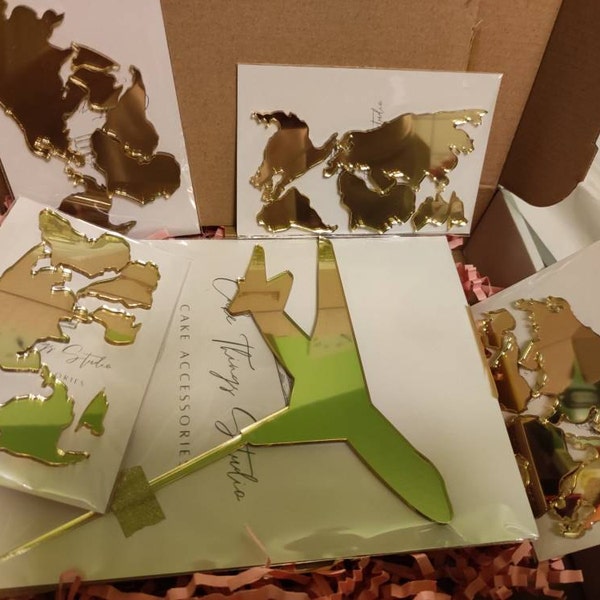 World Map Cake Decor With Airplane | World Map Cake Decoration ...