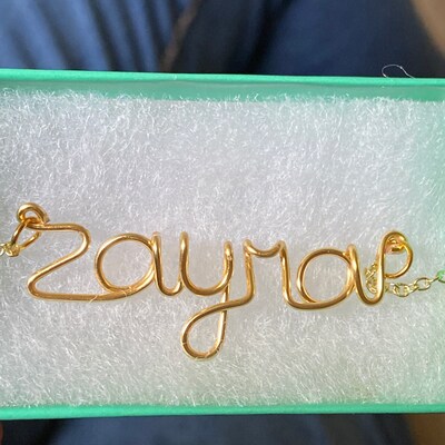 Handmade Gold Plated Custom Wire Name Necklace - Etsy