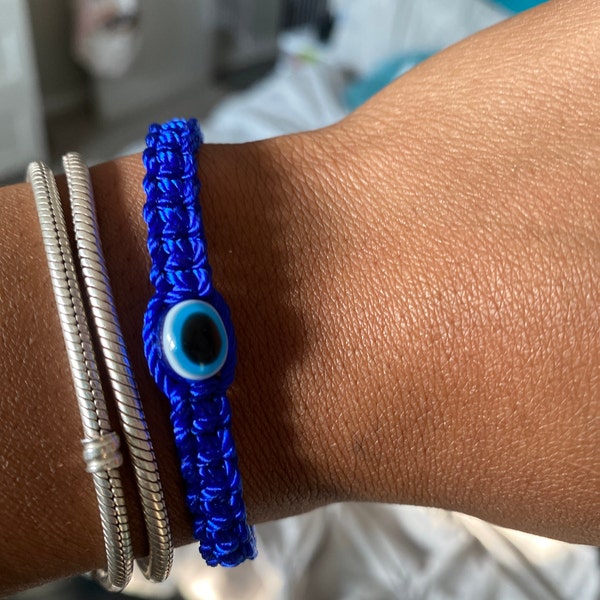 Evil Eye Amulet Bracelet, Good Luck Blue String Wristband, Evil Eye ...