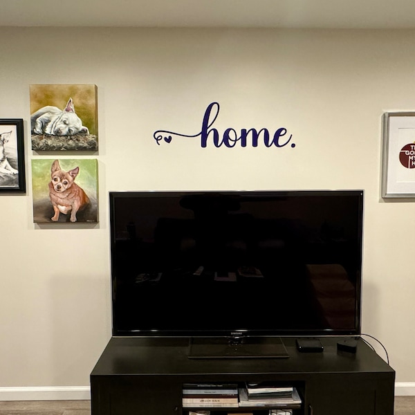Home With Heart Vinyl Decal - Home Sticker - Home Door Decal - Home ...