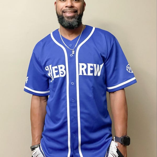 Hebrew Israelite Baseball Jersey Blue With White Fringes, X Nation ...