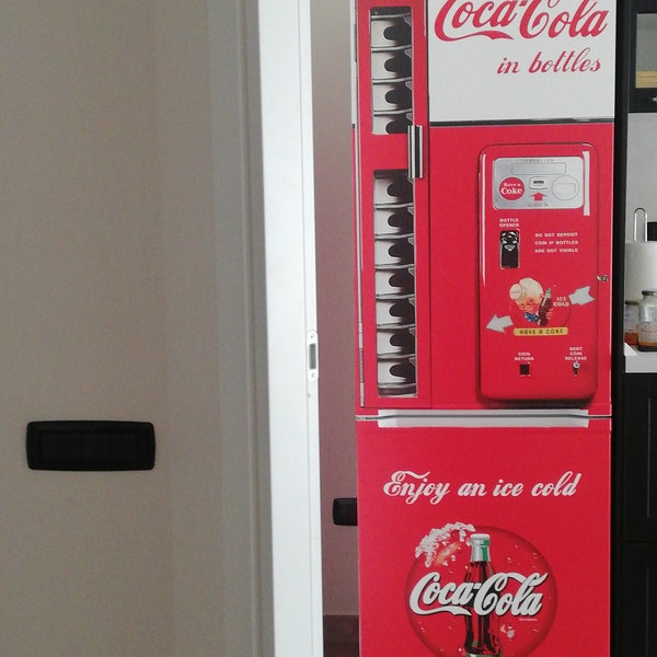 Vintage Fridge Decal Peel Stick, Fridge Wrap Vinyl, Coca Cola Fridge ...