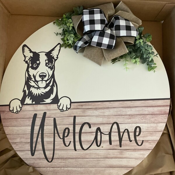 Custom Dog Door Hanger - Personalized Dog Welcome Sign - Pet Door ...