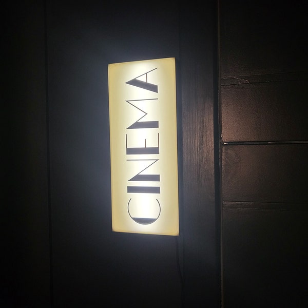 Cinema Vintage Style Illuminated Sign Light Box Vintage Colour | USB ...