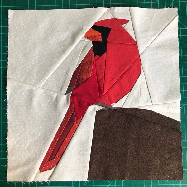 Cardinal Fpp--backyard Birds Series--paper Piecing Quilt Block Pattern ...