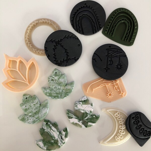 Boho Clay Embossing Stamps | Polymer Clay Stamps |celestial Soap ...