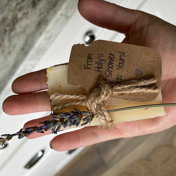 Lavender Soap Bridal Shower Favors: Rustic Twine, Personalized Tag (set ...