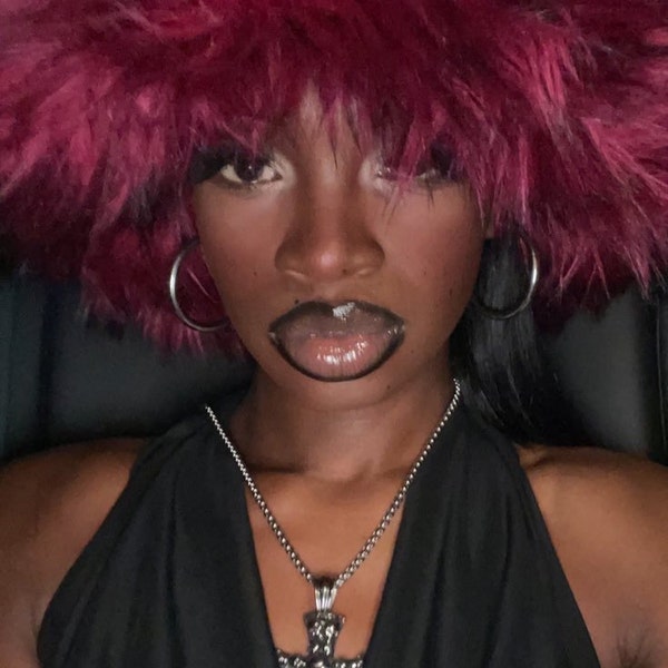 Custom Oversized PAMELA Pastel Pink Faux Fur Hat / Floppy Hat ...