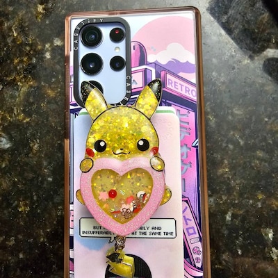 PREORDER Yellow Pika Poke Resin Red Heart Shaker Popsocket Grippy Phone ...
