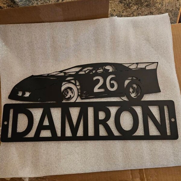 Race Car Custom Name Metal Sign, Race Car Sign, Dirt Track Racing Sign ...