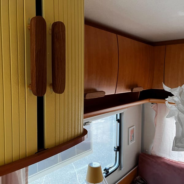 Rounded Long Wood Pulls Oak Handles Simple Kitchen Hardware Dresser ...