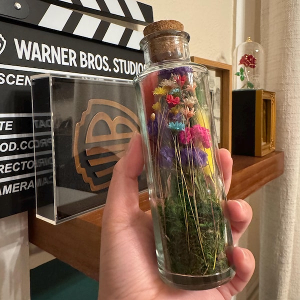 Wildflower Meadow Terrarium: Dried Flowers - Bookshelf & Desk Decor ...