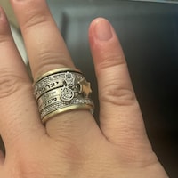 Gam Zeh Ya'avor Ring, This Too Shall Pass Ring, Hebrew Spinner Ring ...
