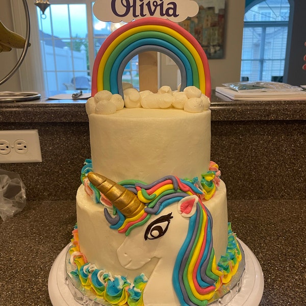 UNICORN Cake Topper Tutorial Templates, Unicorn Cake Decorating ...