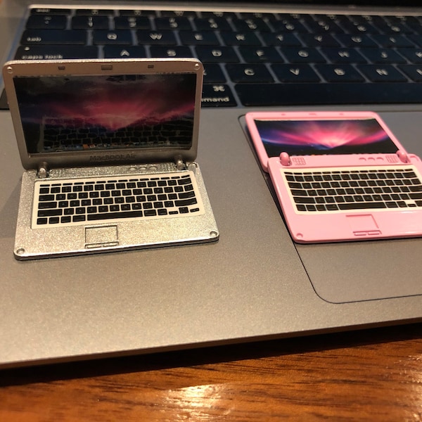 Miniature Computer Miniature Laptop Dollhouse Miniatures Diorama ...