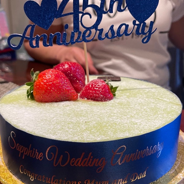 Personalised WEDDING ANNIVERSARY Ribbon Customised for Silver, Ruby ...