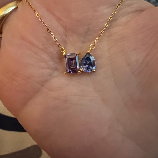 Toi Et Moi Custom Two Stone Necklace for Daily Wear, Family Tree Dual ...