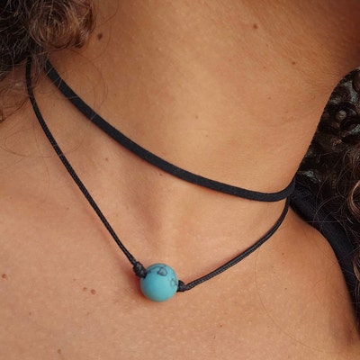 Thin Black Choker Simple Black Chokers Black Leather Choker Dainty ...