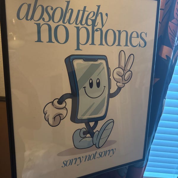 No Phones Classroom Poster: Cartoon Mascot Art, Digital Download - Etsy
